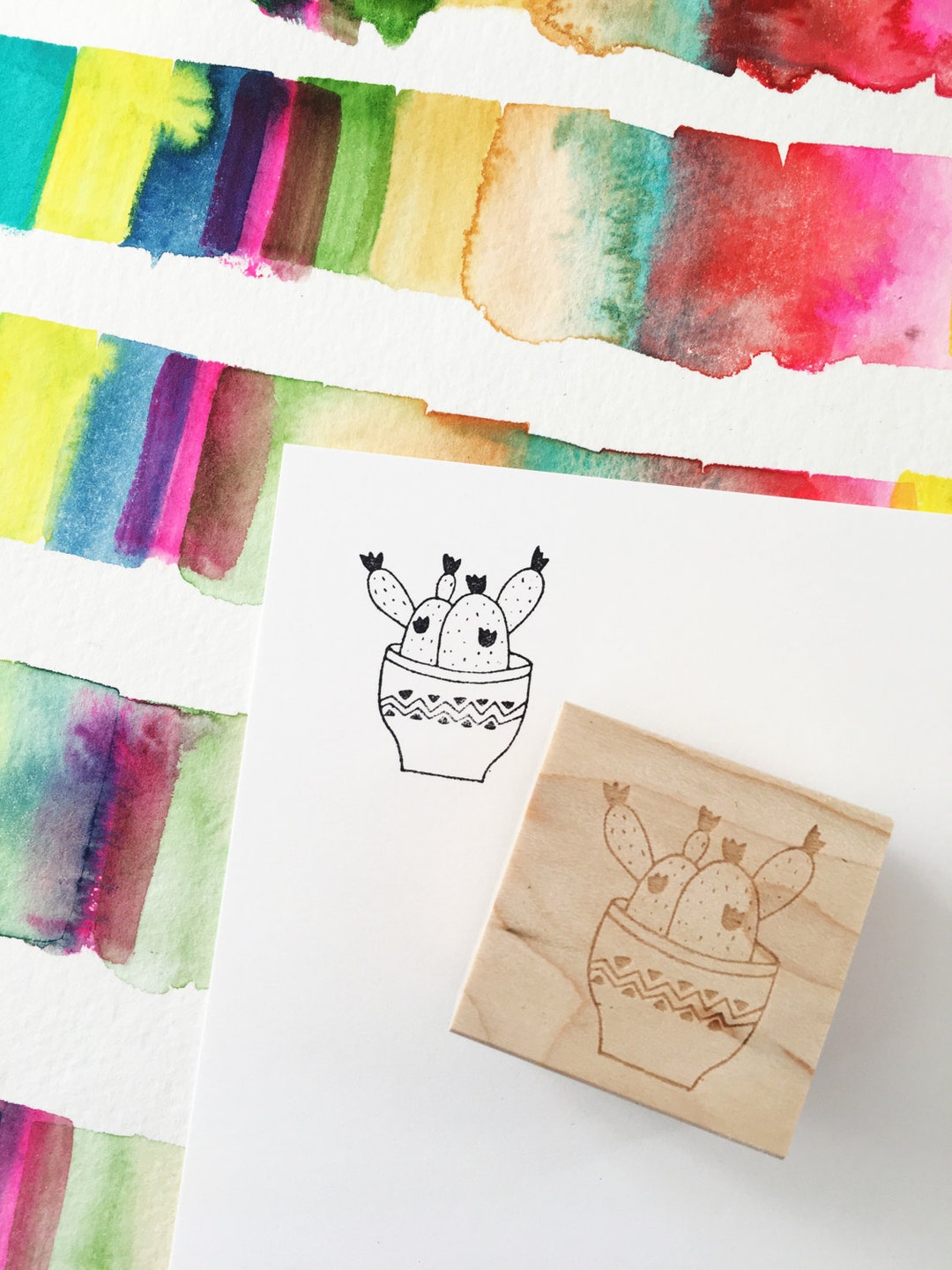 Cactus Stamp, Rubber Stamp, Stamp for Crafting, Scrapbook Stamp, Hand ...