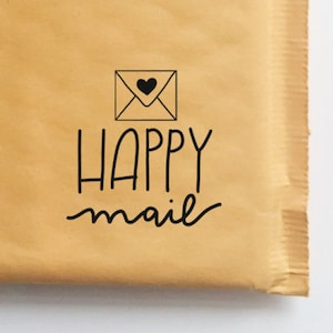 Happy Mail Stamp for Packaging and Shipping Etsy Shop Stamp | Etsy
