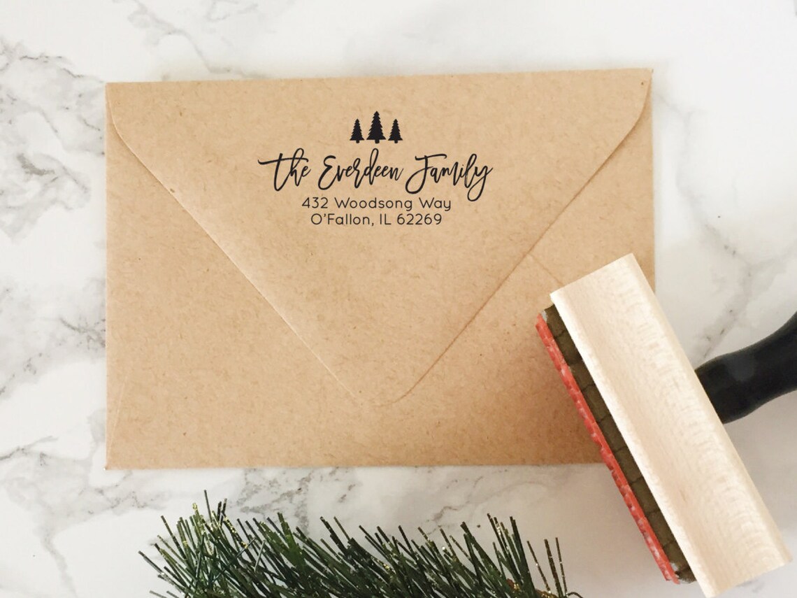 Return Address Stamp Holiday Address Stamp Christmas Address - Etsy