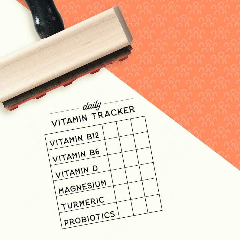Vitamin or Medication Tracker Stamp for Bullet Journals - Etsy