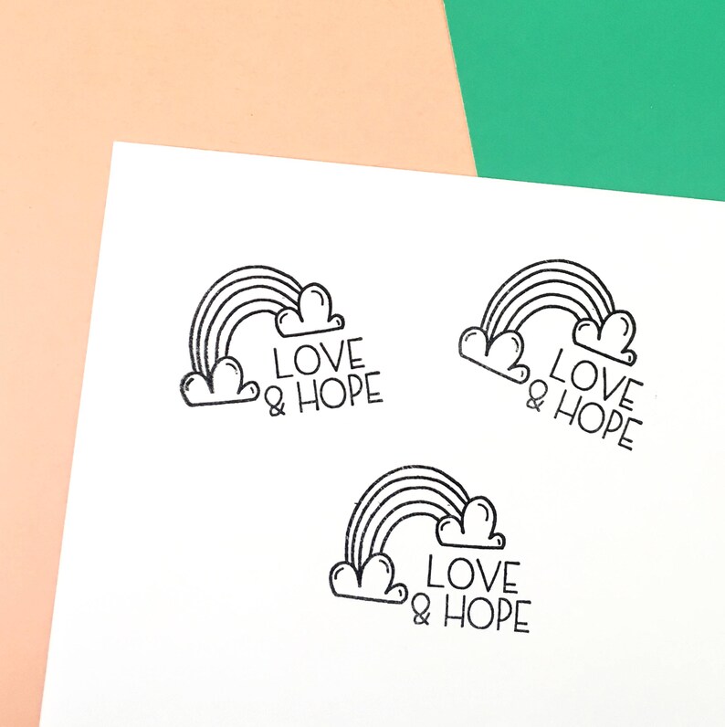 Rubber Stamp Laser Engraved Stamp Rainbow Stamp Rainbows | Etsy