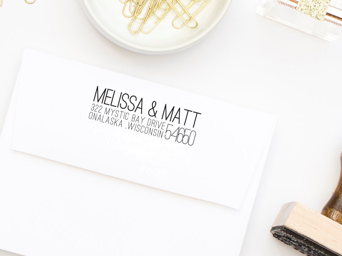 Return Address Stamp Personalized Address Stamp Wedding | Etsy