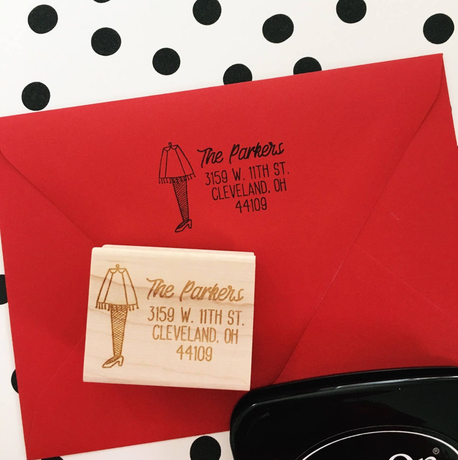 Return Address Stamp Leg Lamp Return Address Stamp Holiday - Etsy