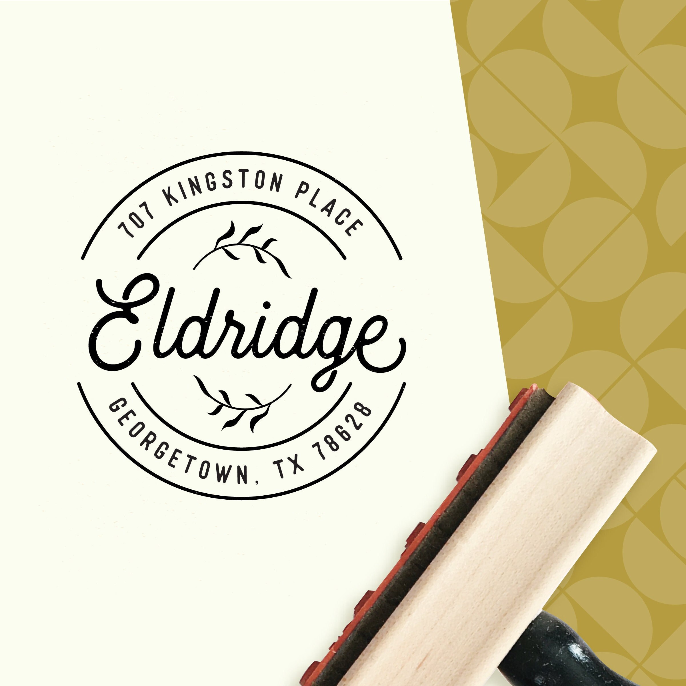 Custom Circle Return Address Stamp in Self-inking or Wood - Etsy