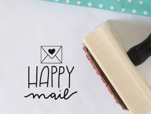 Happy Mail Stamp for Packaging and Shipping Etsy Shop Stamp | Etsy