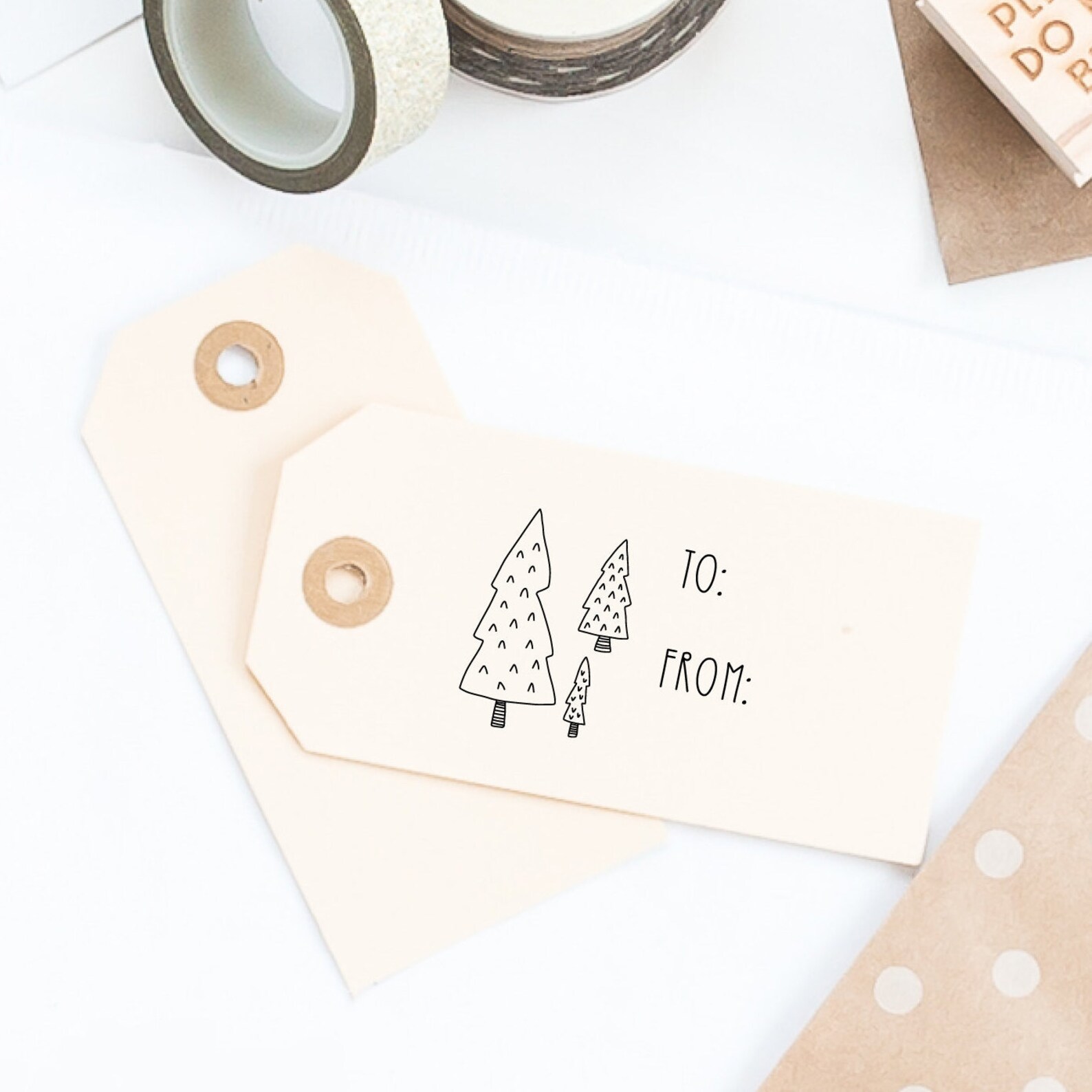 To From Gift Tag Stamp Holiday Gift Wrap Christmas Gift Tag | Etsy