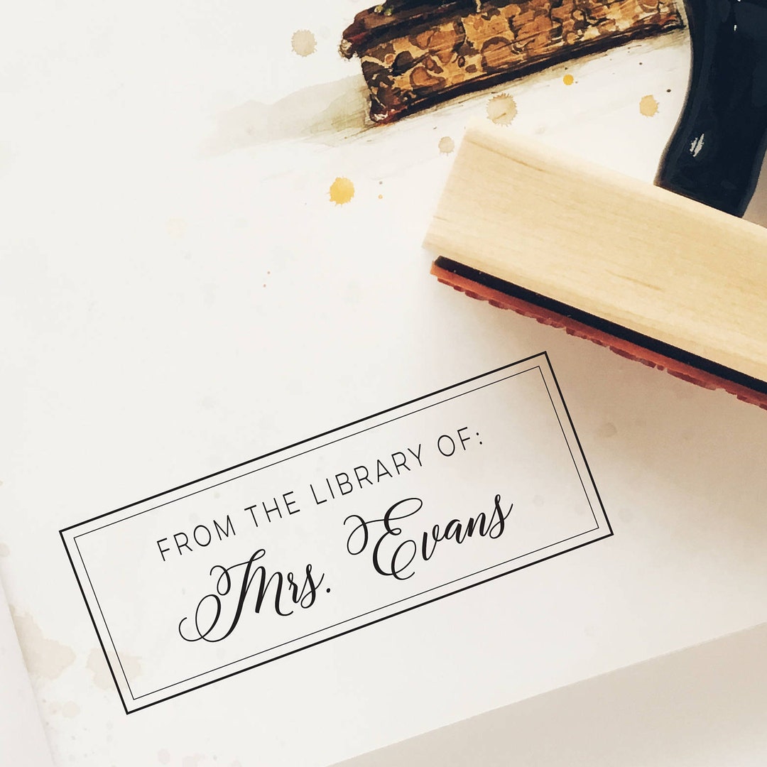 Custom Bookplate, Personalized Bookplate Stamp, Gift for Her, Library ...