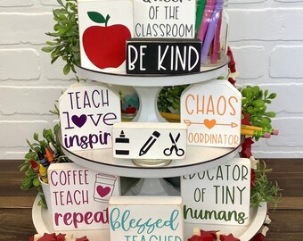 Back to School Tiered Tray Decor - Etsy