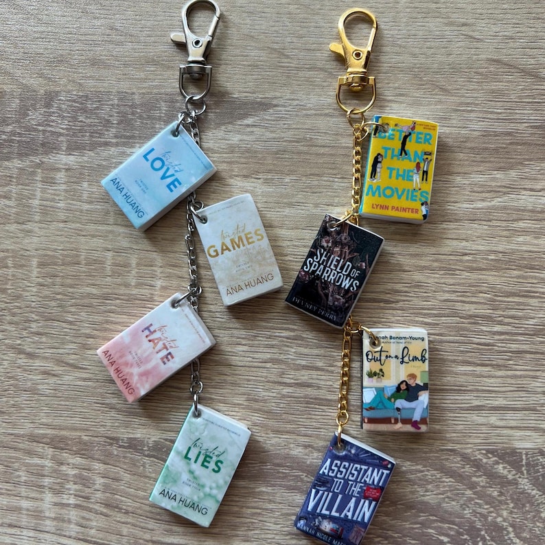 Mini Book Keychain: Handmade Literary Charm - Custom Book Lover Gift - Etsy