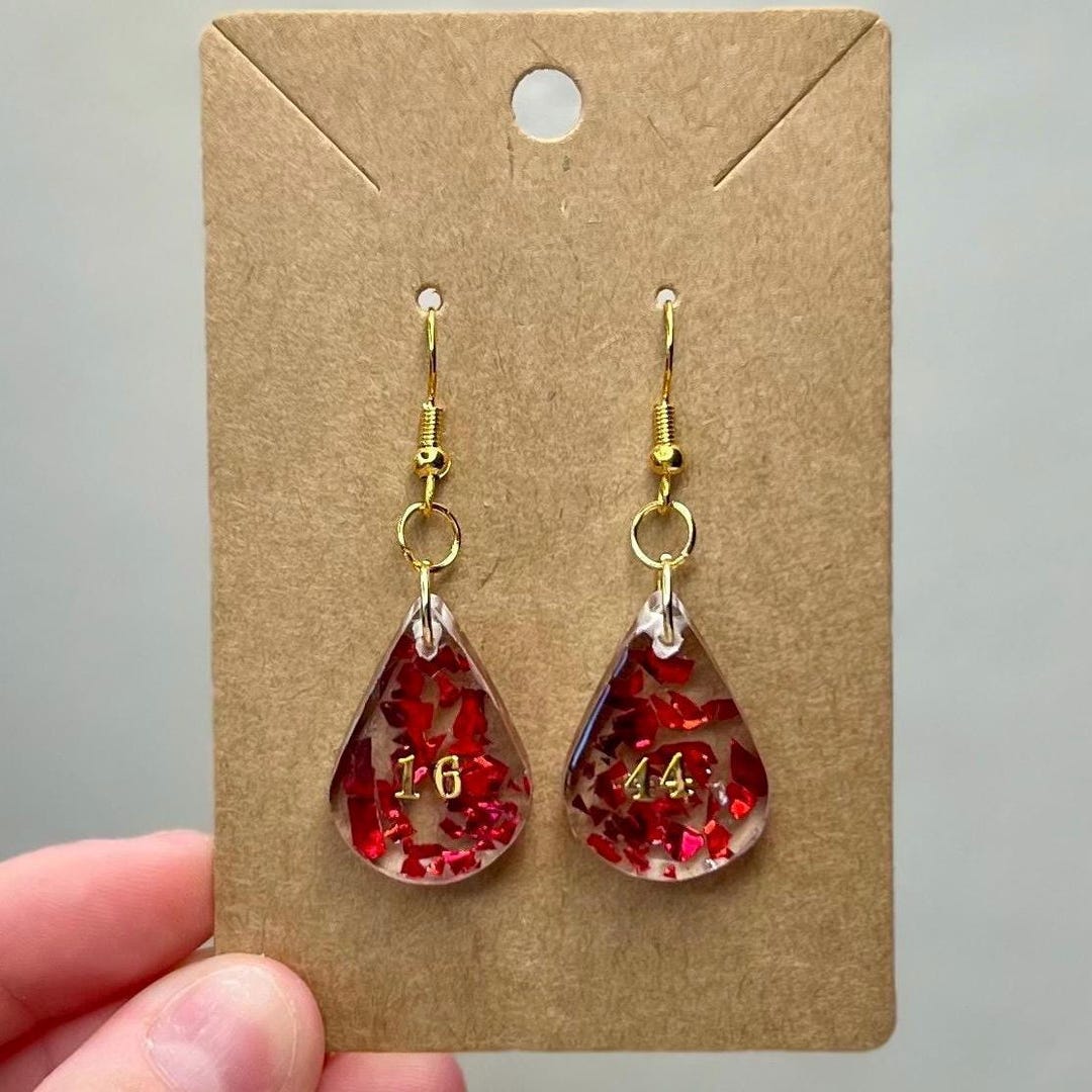 Ferrari F1 Resin Drop Earrings: Leclerc & Hamilton Driver Numbers - Etsy