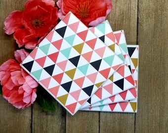 Triangle coasters | Etsy