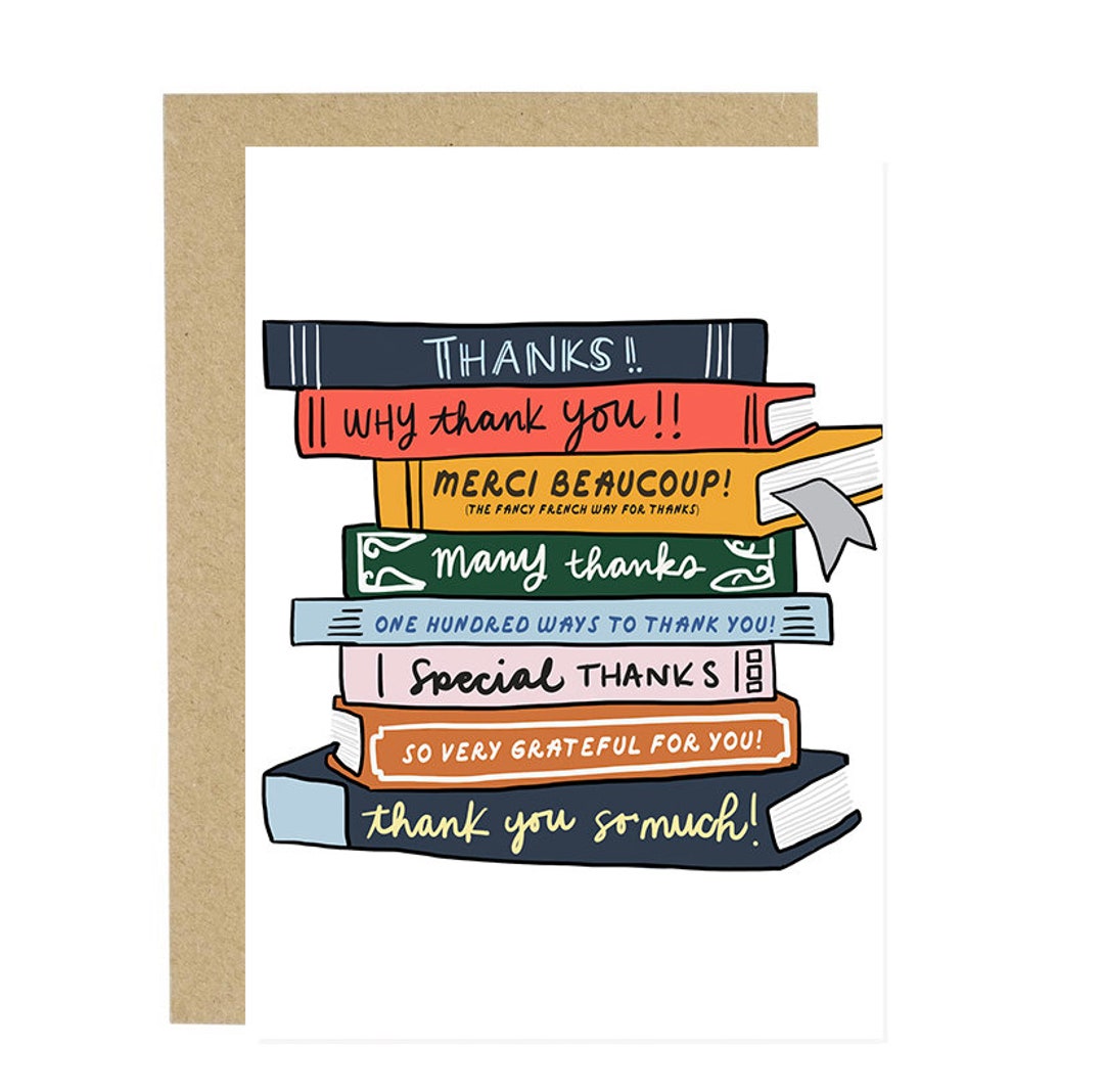 Thank You Card, Thank You Book Card, Appreciation, Best Friend Thank ...