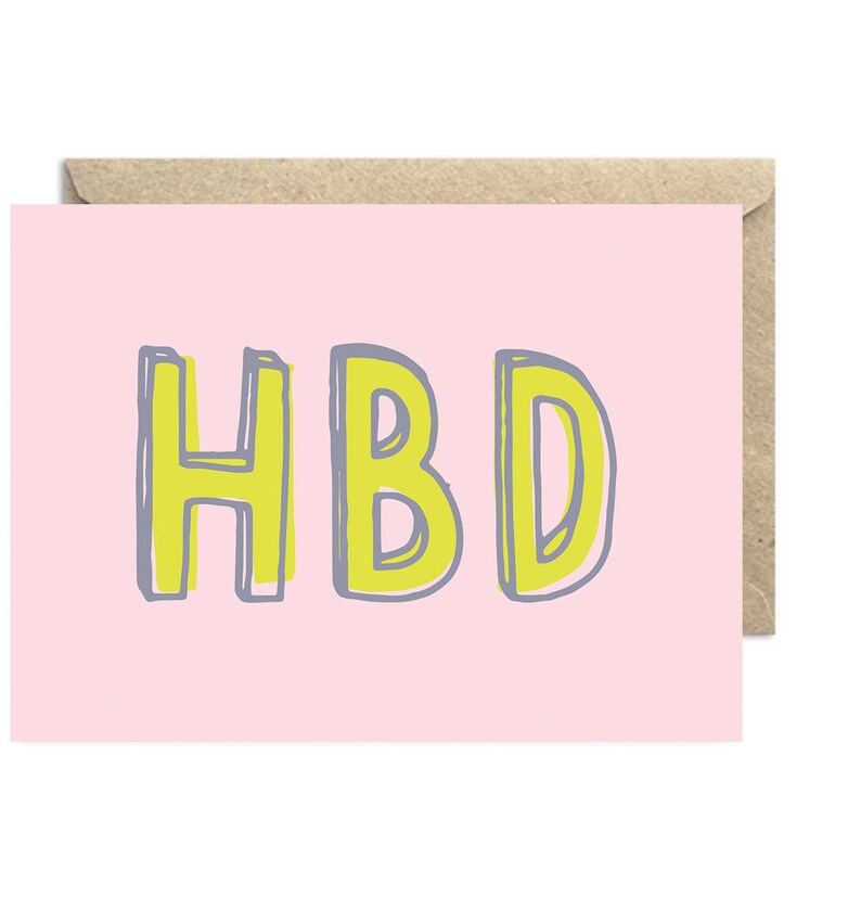 HBD Funny Birthday Card Hip Birthday Card Happy Birthday - Etsy