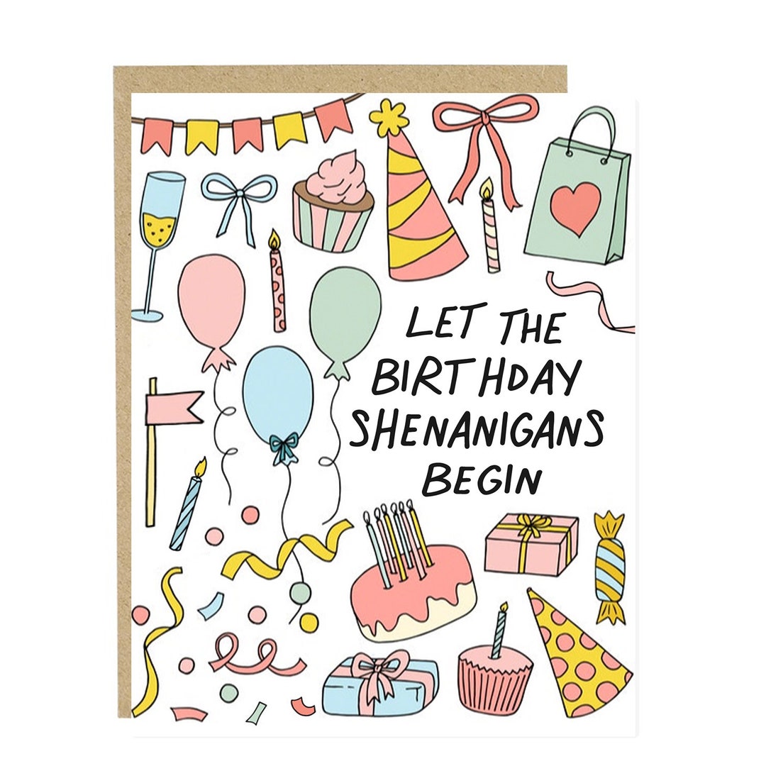 Birthday Shenanigans, Bestie Birthday, Fun Birthday Card, Funny ...