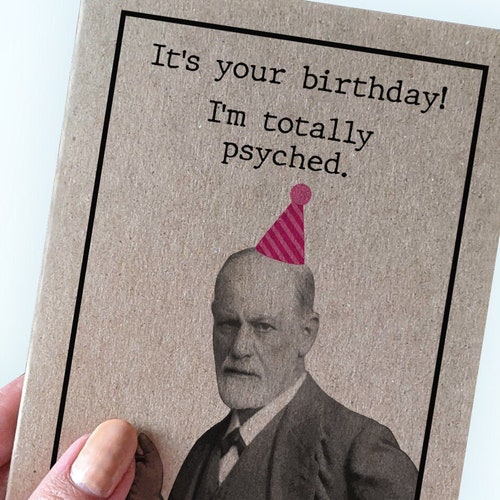 Sigmund Freud Birthday Card Freud Phycologist Birthday Card - Etsy Canada