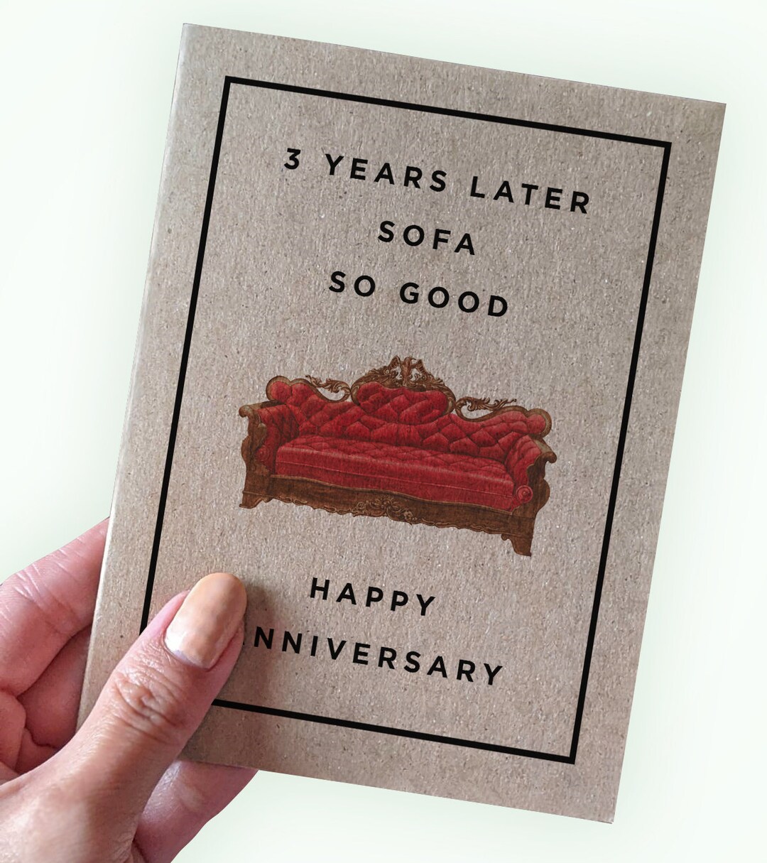 3rd Year Anniversary Card - Leather Anniversary Card - 3 Years Later ...