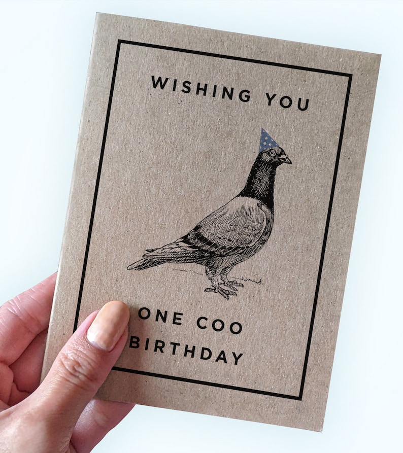 Funny Pigeon Pun Birthday Card Wishing You One Coo Birthday - Etsy