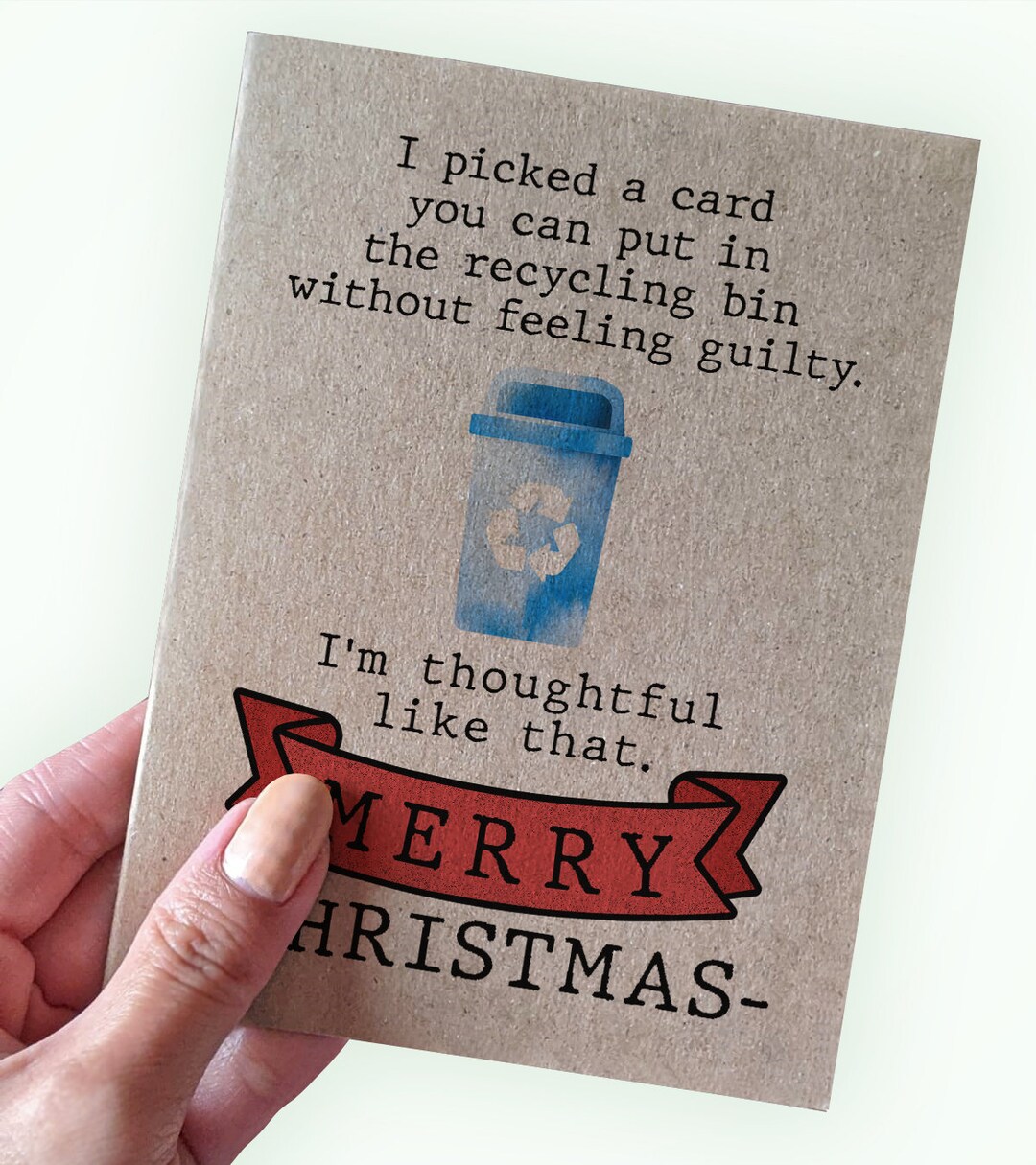 Funny Holiday Card - Recyclable Christmas Card - Funny Christmas Card ...