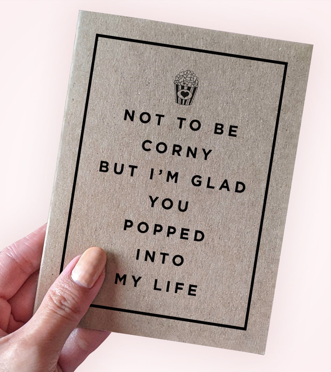 Popcorn Corny Pun Greeting Card for Valentine's Day - Not to Be Corny ...