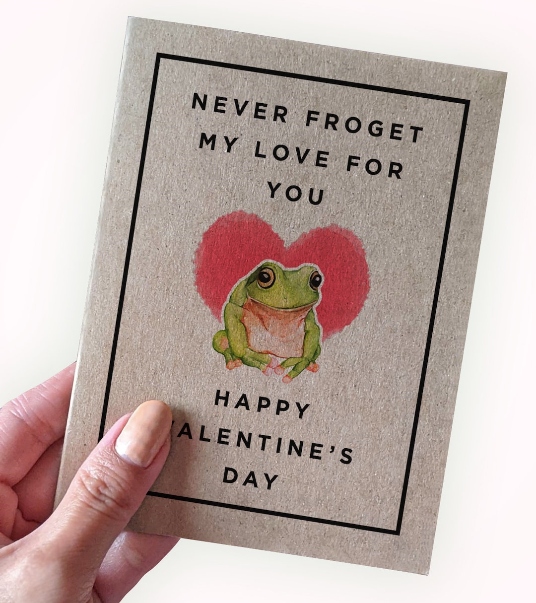Frog Pun Valentine's Day Card - Never Froget My Love for You - Happy ...