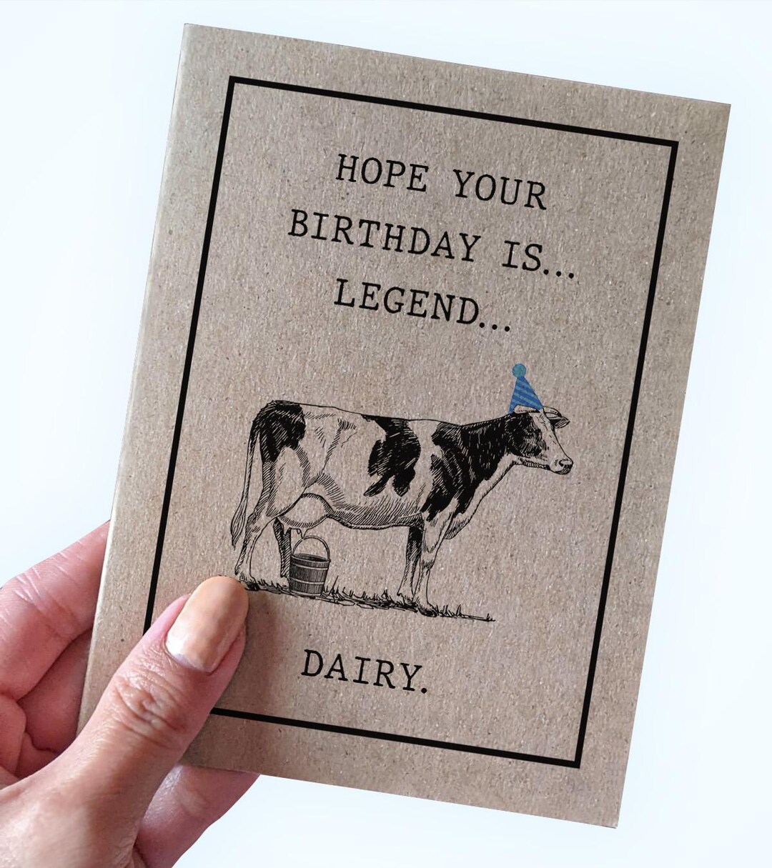 Cow Pun Birthday Card, Milk Cow Birthday, Hope Your Birthday is Legen ...