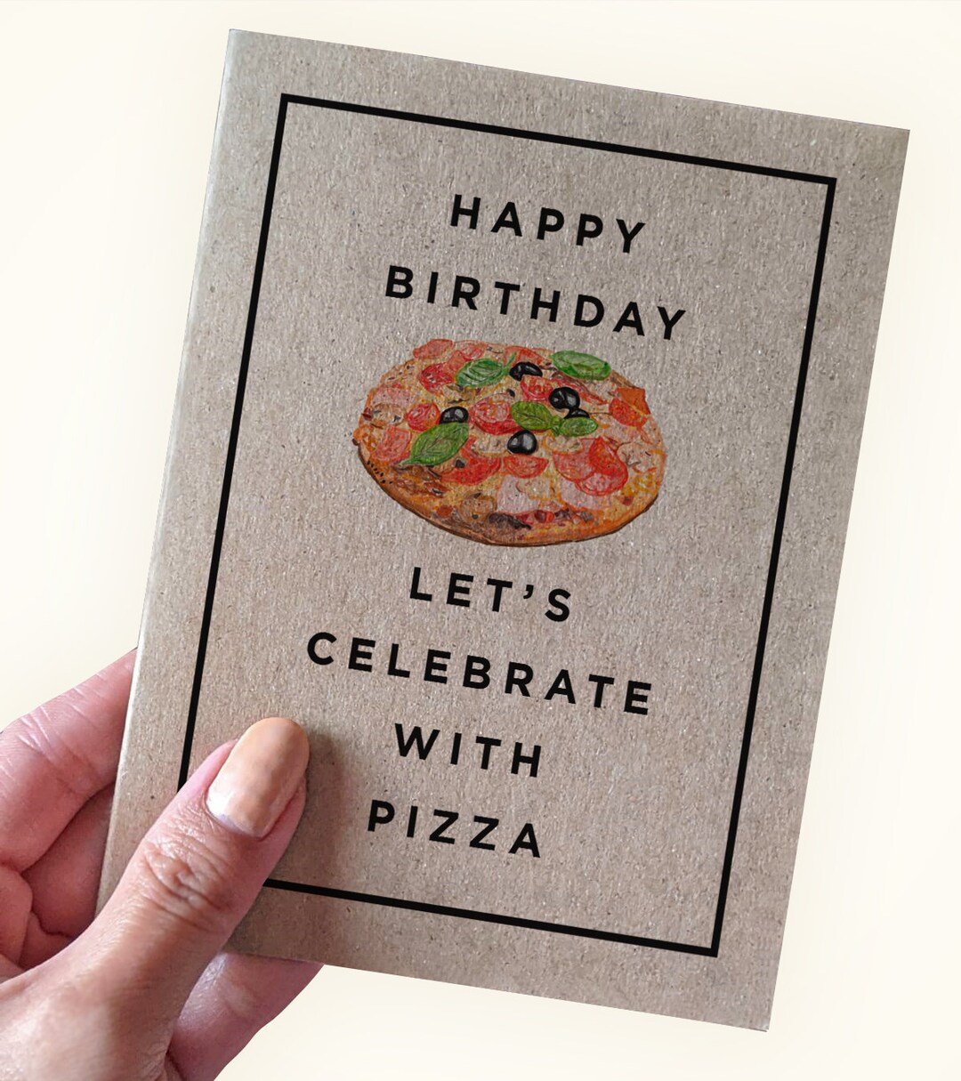 Pizza Birthday Card Pizza Card Best Friend Birthday Gift - Etsy