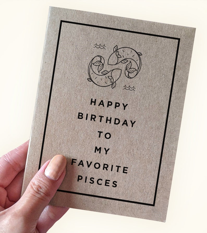 Pisces Birthday Card Happy Birthday to My Favorite Pisces - Etsy Canada