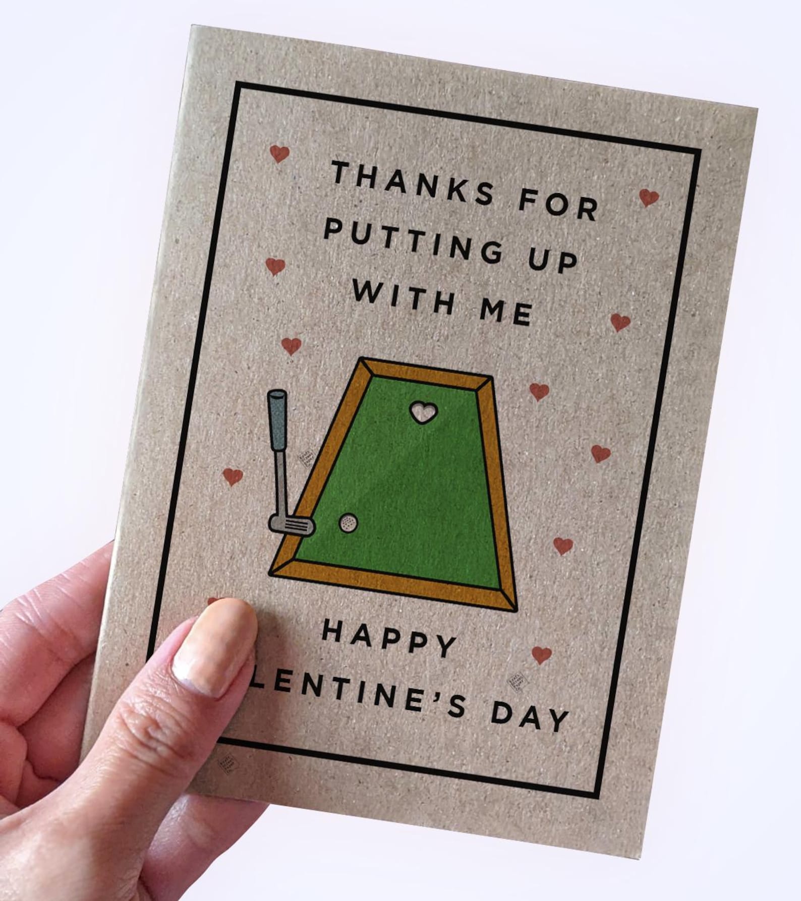 Golf Valentines Day Card - Thanks for Putting up With Me - Happy ...