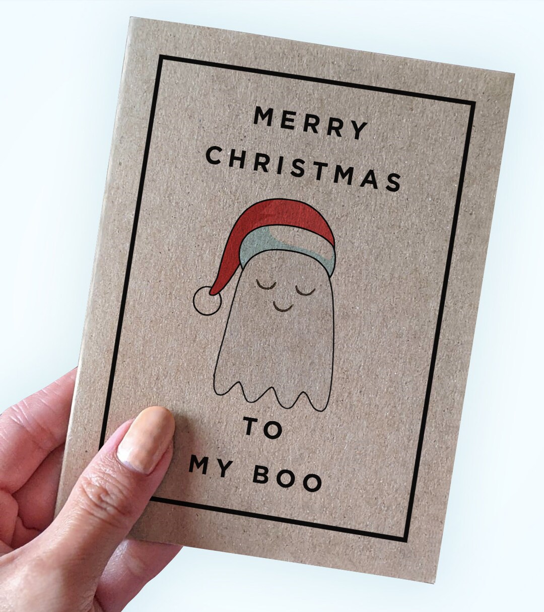 Merry Christmas to My Boo Holiday Card Cute Christmas Card for Husband ...
