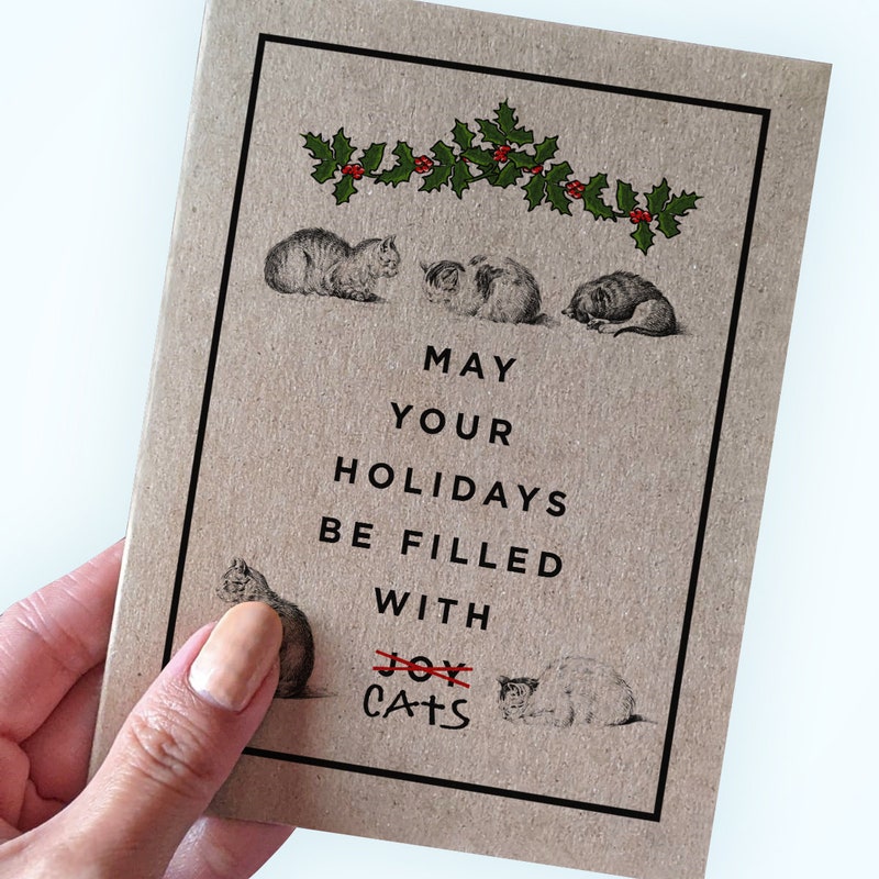 Niece Christmas Card Cats - Etsy