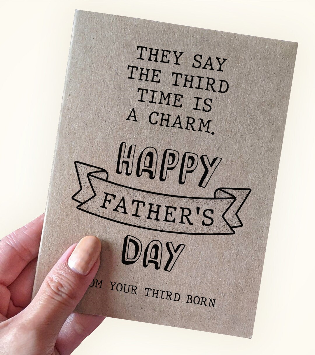 Funny Father's Day Card From Third Child - Father's Day Gift From Third ...