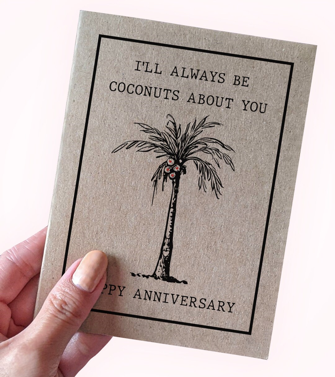 Coconut Anniversary Card I'll Always Be Coconuts About You Card for ...