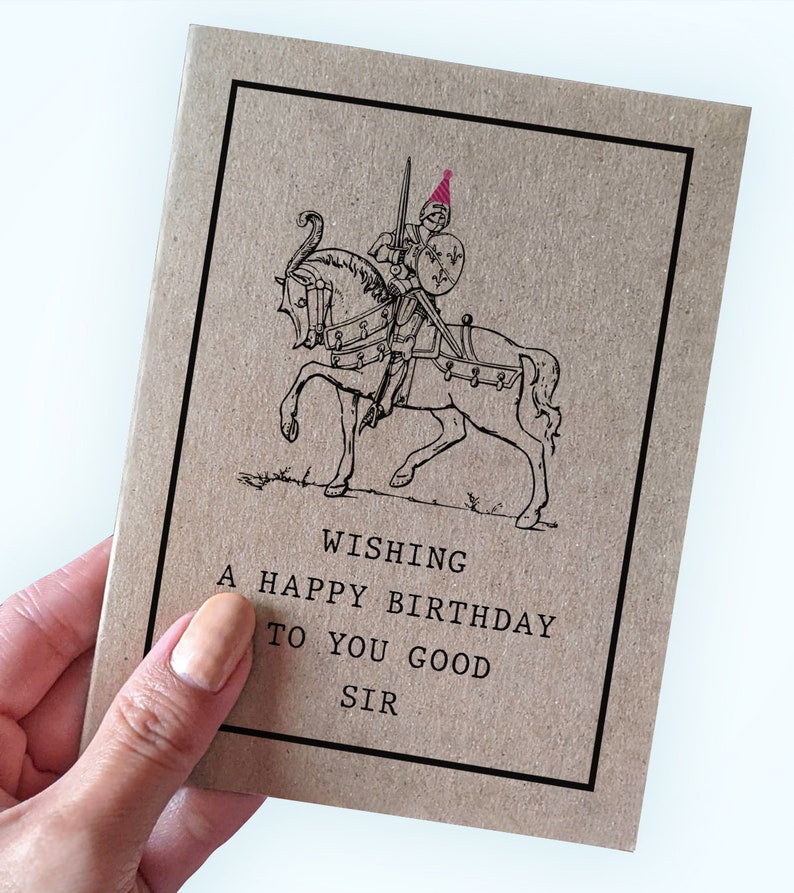 Knight Birthday Card Wishing A Happy Birthday to You Good - Etsy