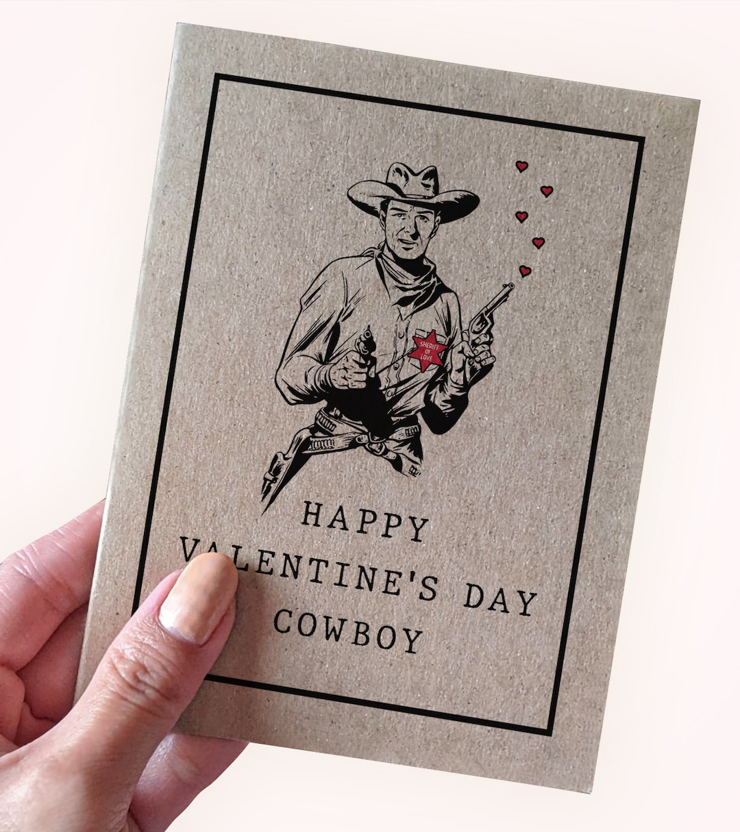 Cowboy Valentine's Card - Happy Valentine's Day Cowboy - A2 Greeting ...