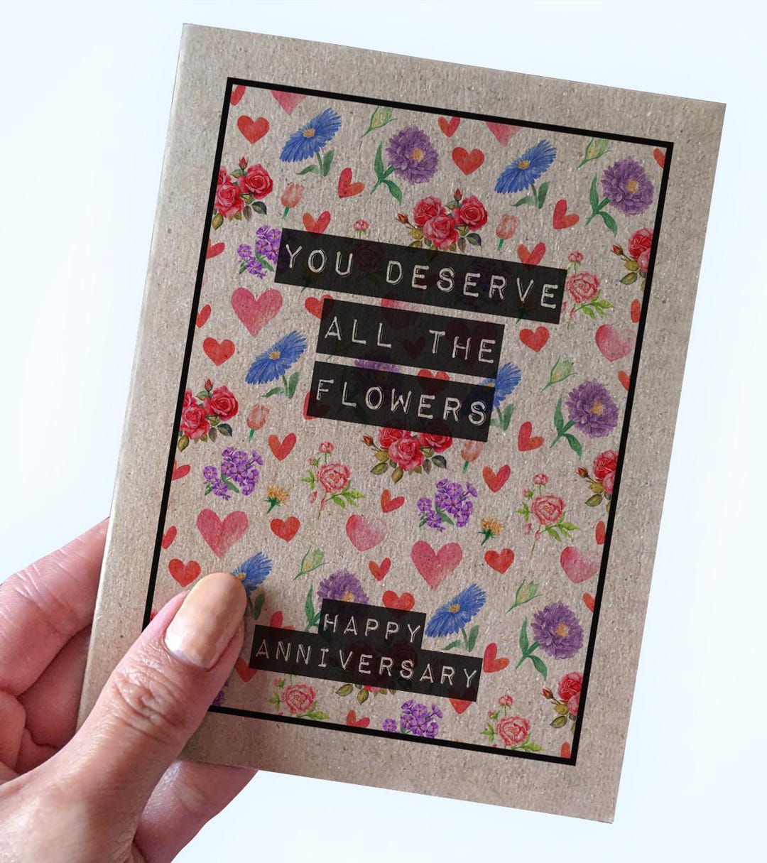 Unique Flower Pattern Anniversary Card for Girlfriend, You Deserve All ...