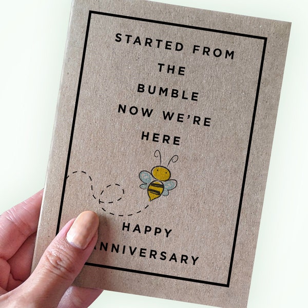 Bumble Anniversary Card - Etsy