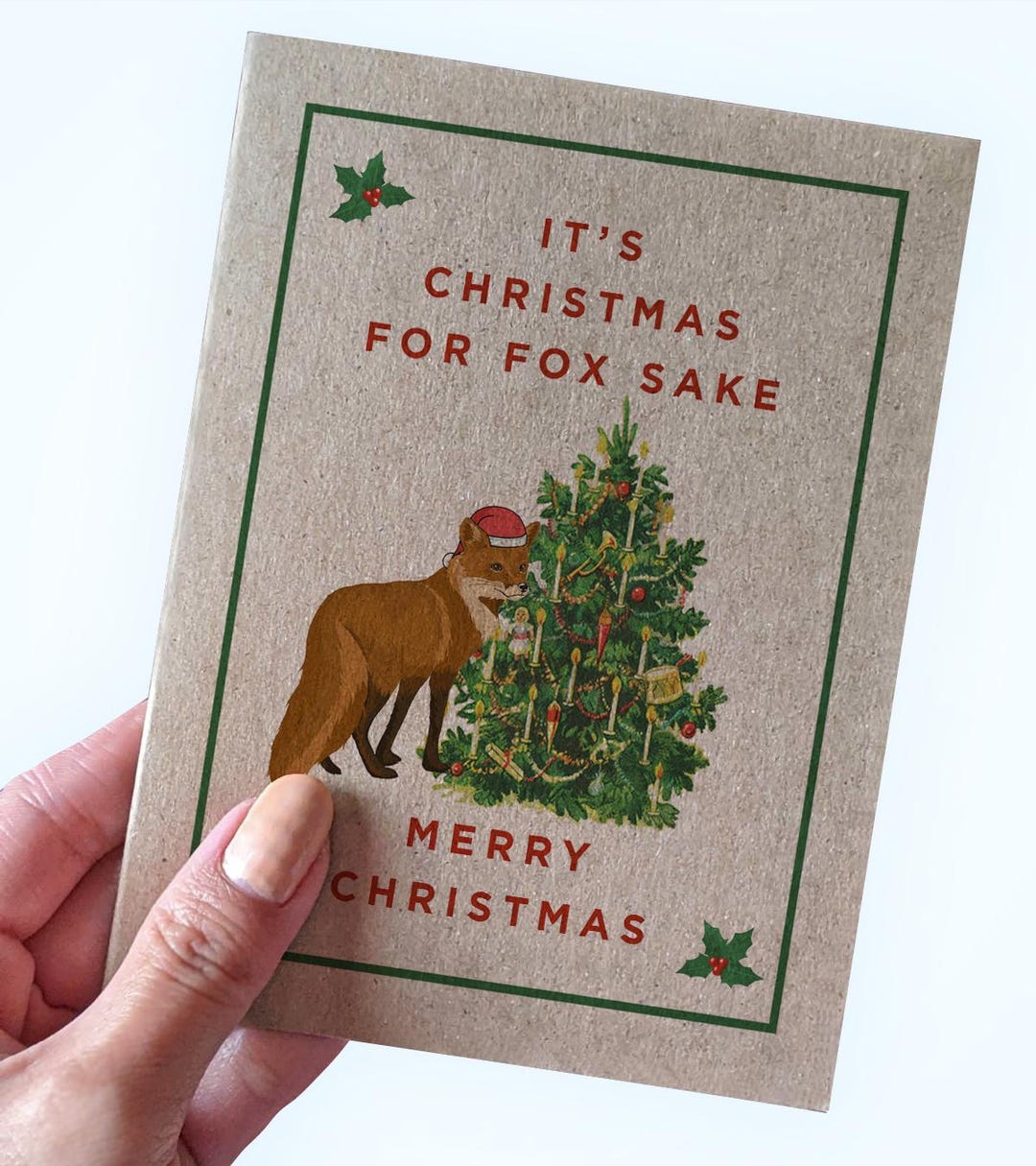 Funny Fox Christmas Card - It's Christmas for Fox Sake - Merry ...