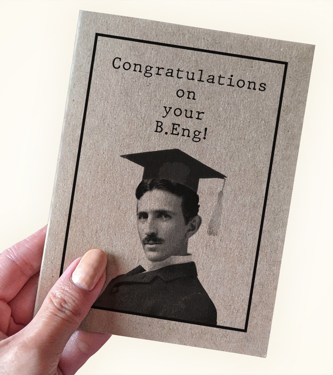 Nikola Tesla Engineer Graduate Card Congrats on Your B.eng PHD Grad, B ...