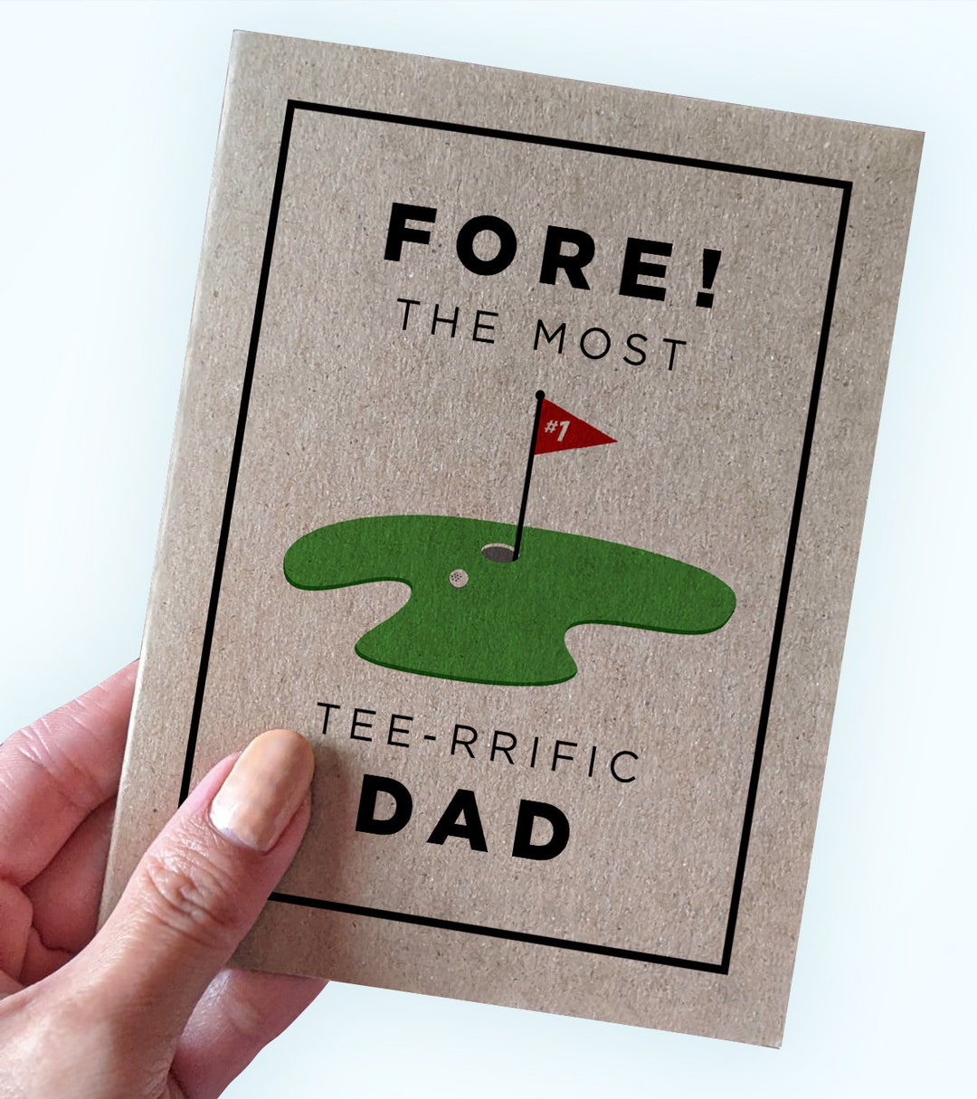 Father's Day Card for Golf Dads, Fore! the Most Tee-rrific Dad Golf Pun ...