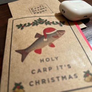 Fish Pun Christmas Card - Holy Carp It's Christmas - Funny Christmas ...