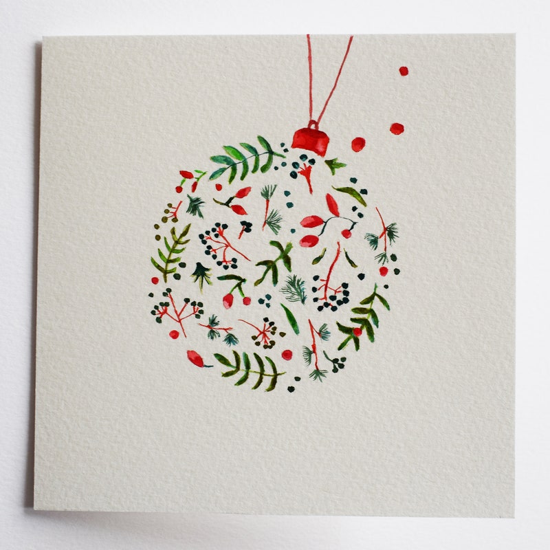Watercolor Christmas Cards - Etsy