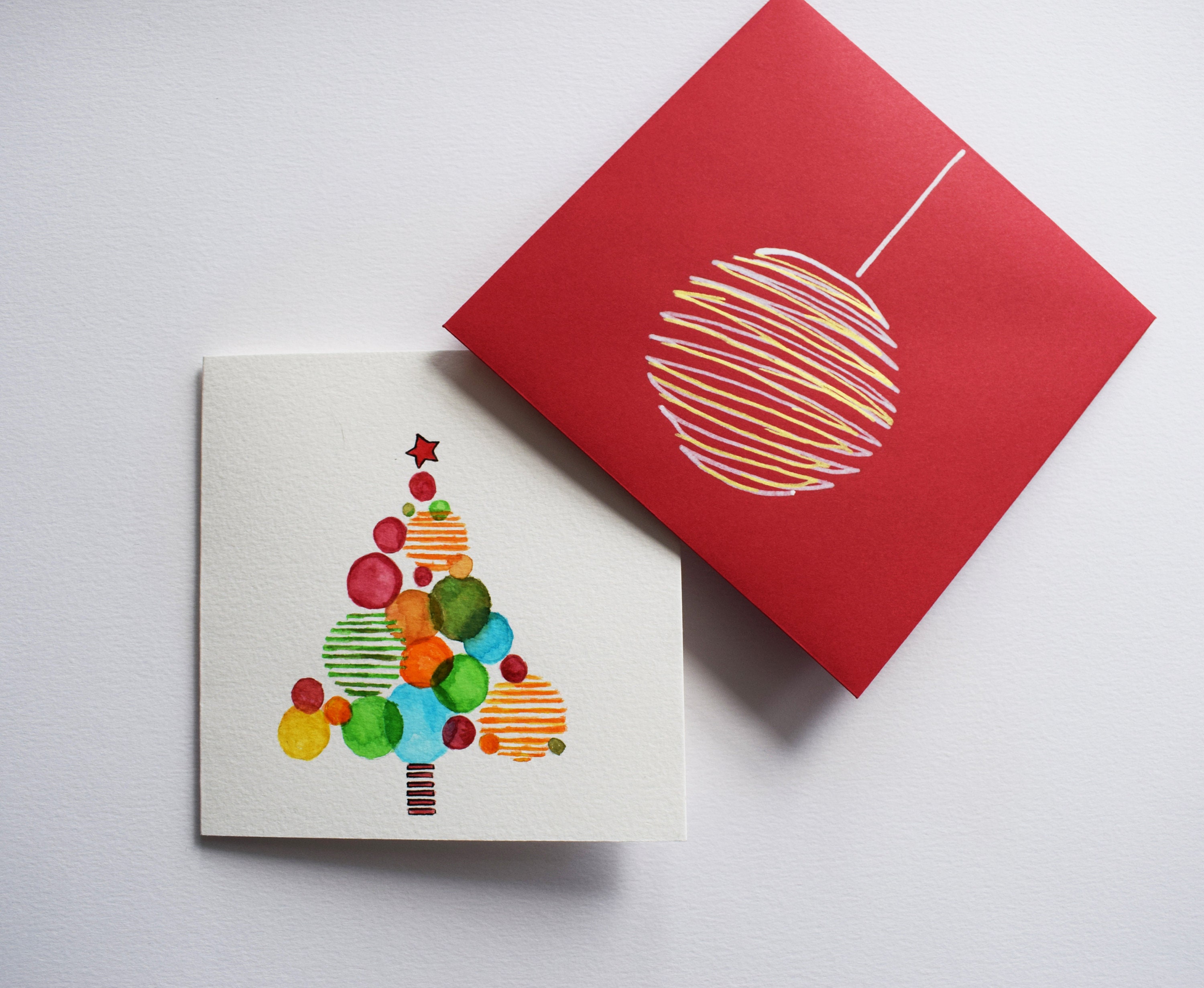 Original Hand Painted Watercolour Christmas Card Xmas Greeting Cards ...