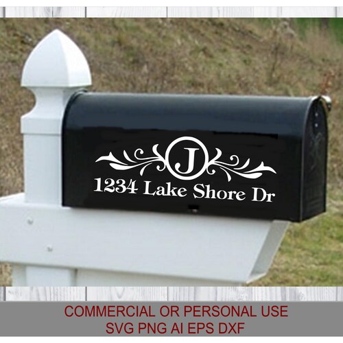Mailbox Monogram Svg Decal Download Svg Png Ai Eps Dxf - Etsy