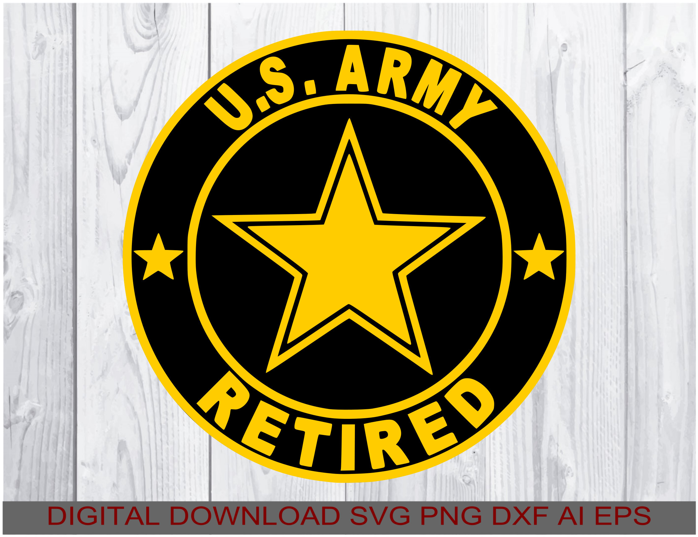 Army Retired svg, Digital download svg png ai eps dxf, compatible all ...