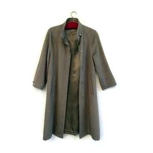 Vintage 1970s Women's Wool Coat Military Green Scandinavian Mod ...