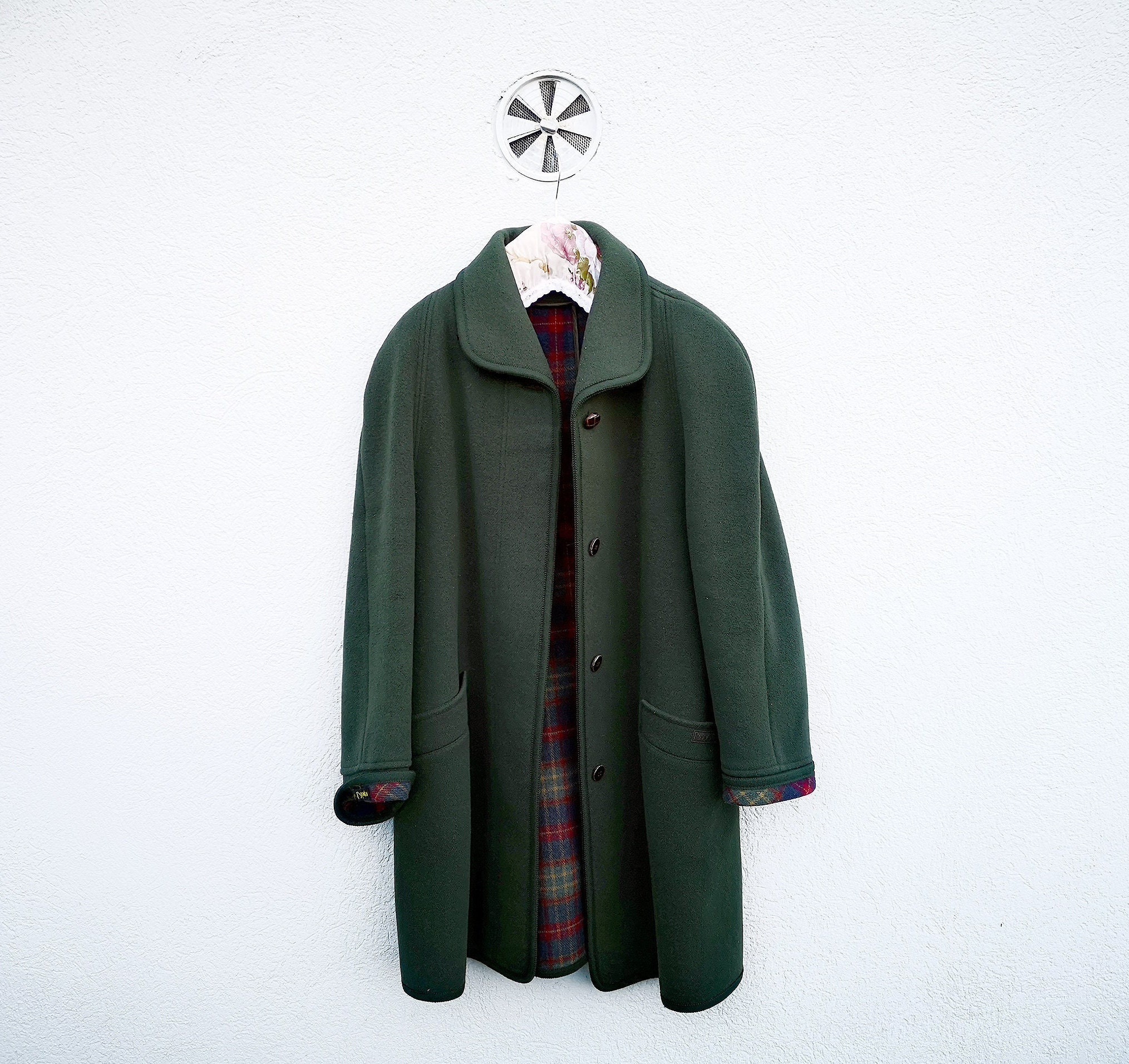 Vintage 70s DOLOMITEN Oversized Wool Coat Austrian Vintage Olive Green ...
