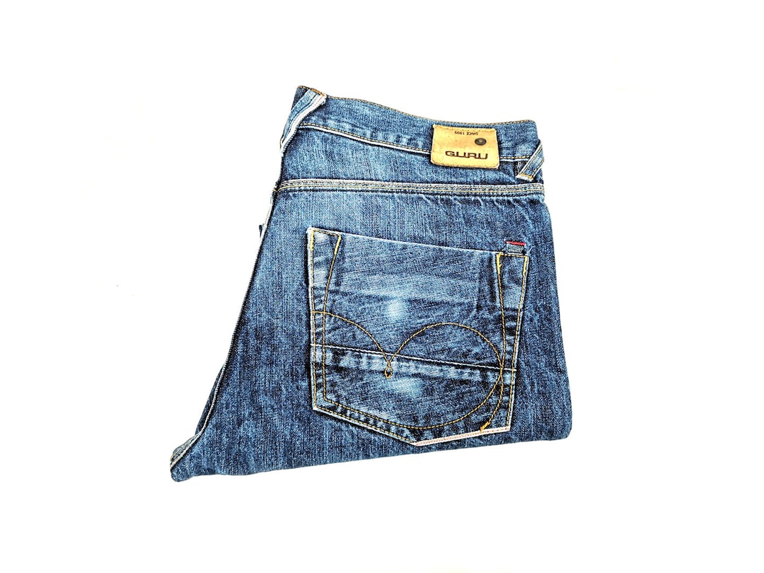 Vintage GURU Jeans - Slim Fit ,button Fly ,straight Leg, Mid Rise Denim ...