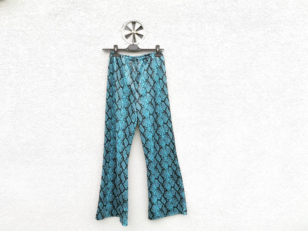 Y2K Snake Print Wide-leg Lame Pants – Size 40 Rave Wear - Etsy
