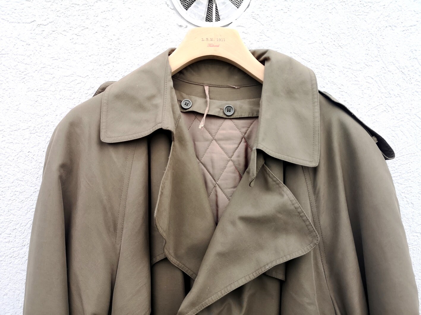 Vintage 80s Military Style Trenchcoat Size 54 Army Green Double ...