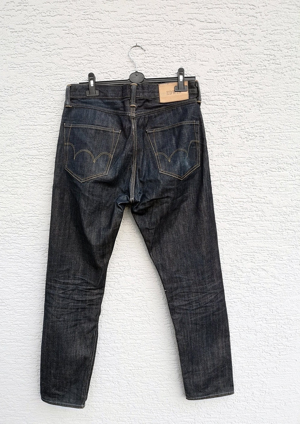EDWIN Mens Selvedge Denim Jeans Dark Wash Regular Slim Fit Japanese ...